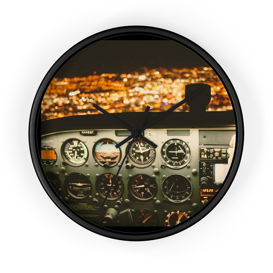 Aviator Wall Clock - Vintage Aviation Decor, Pilot Gift, Home Office ...