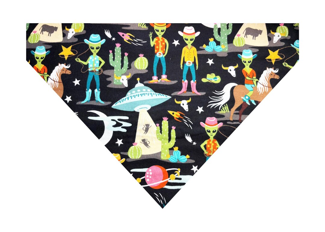 Cowboy Western Alien Dog Bandana Dog Accessories - Etsy