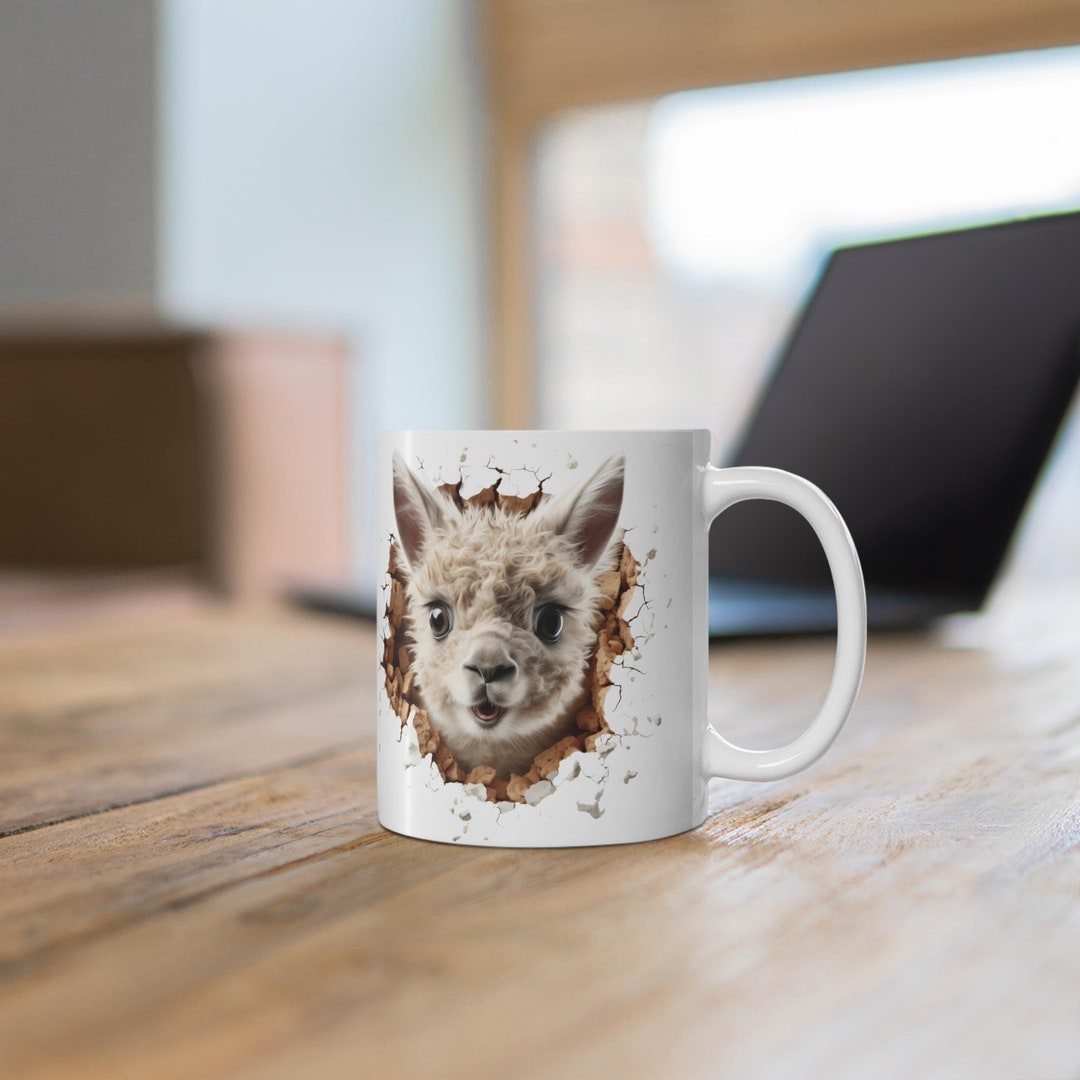 Alpaca Mug Cute Animal Coffee Cup, Llama Lover Gift, Funny Tea Mug ...