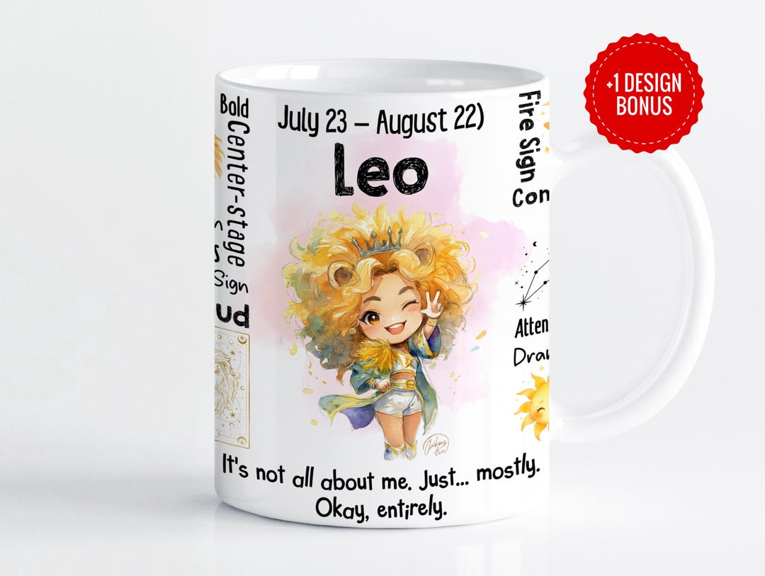 Leo Zodiac Sign Mug Design | Fire Symbol PNG (digital Download) - Etsy