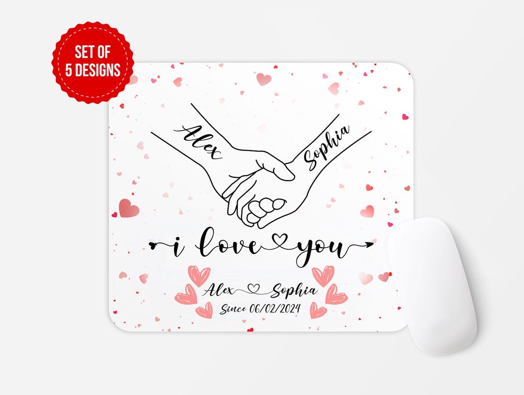 Personalized Couples Mouse Pad: Holding Hands Design (digital Download ...