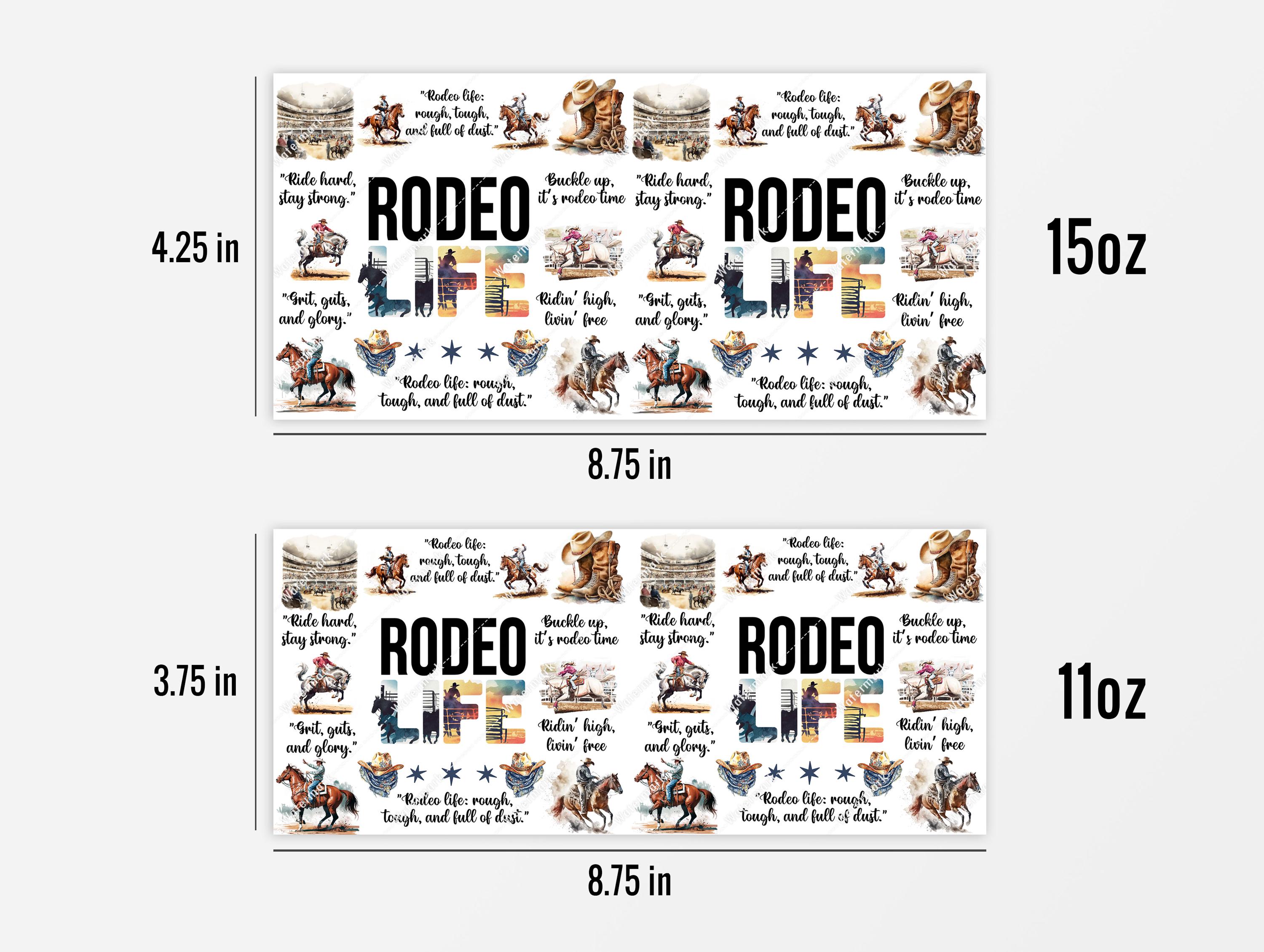 Rodeo Life Mug Wrap Sublimation Template: 11oz & 15oz Designs (digital ...