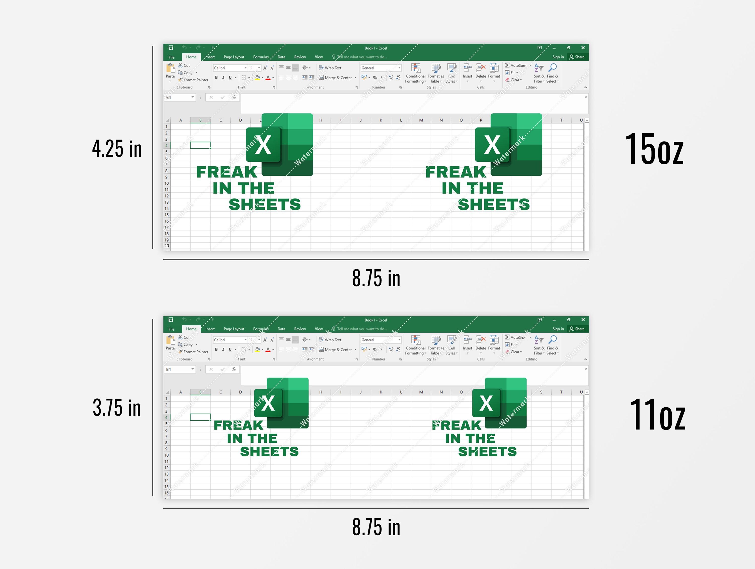 Funny Excel Mug Wrap Sublimation Template: 11oz & 15oz Designs (digital ...
