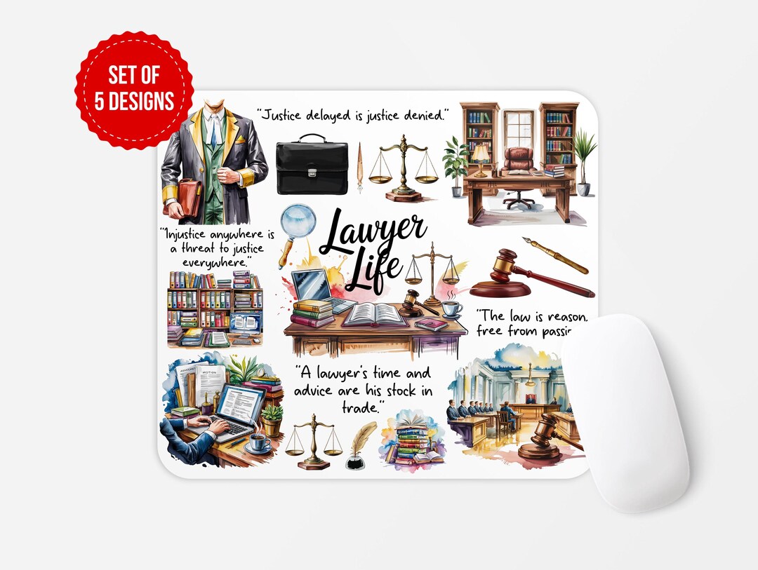 Lawyer Life Mouse Pad: Watercolor Legal Design (digital Download) - Etsy