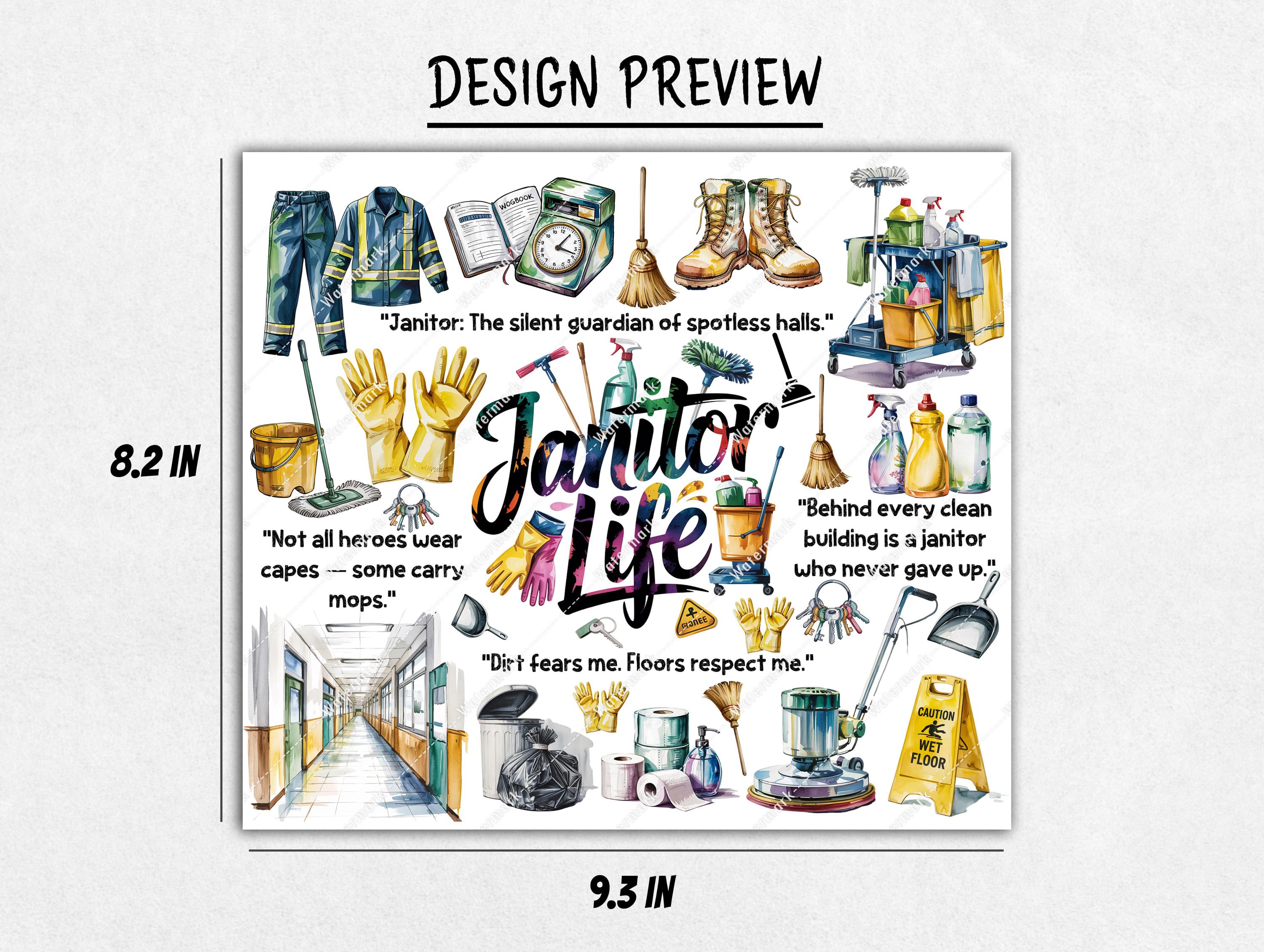 Janitor Life Tumbler Design: Funny Cleaning Quotes (digital Download ...