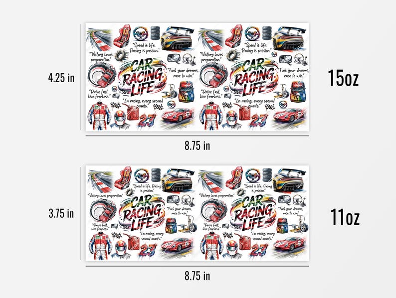 Car Racing Mug Design: Checkered Flags, Racing Quotes (digital Download ...