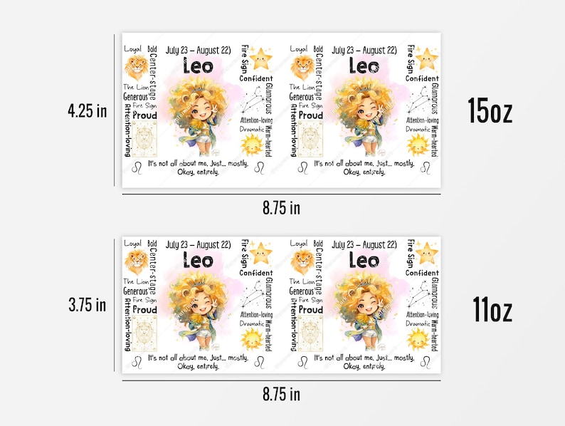 Leo Zodiac Sign Mug Design | Fire Symbol PNG (digital Download) - Etsy