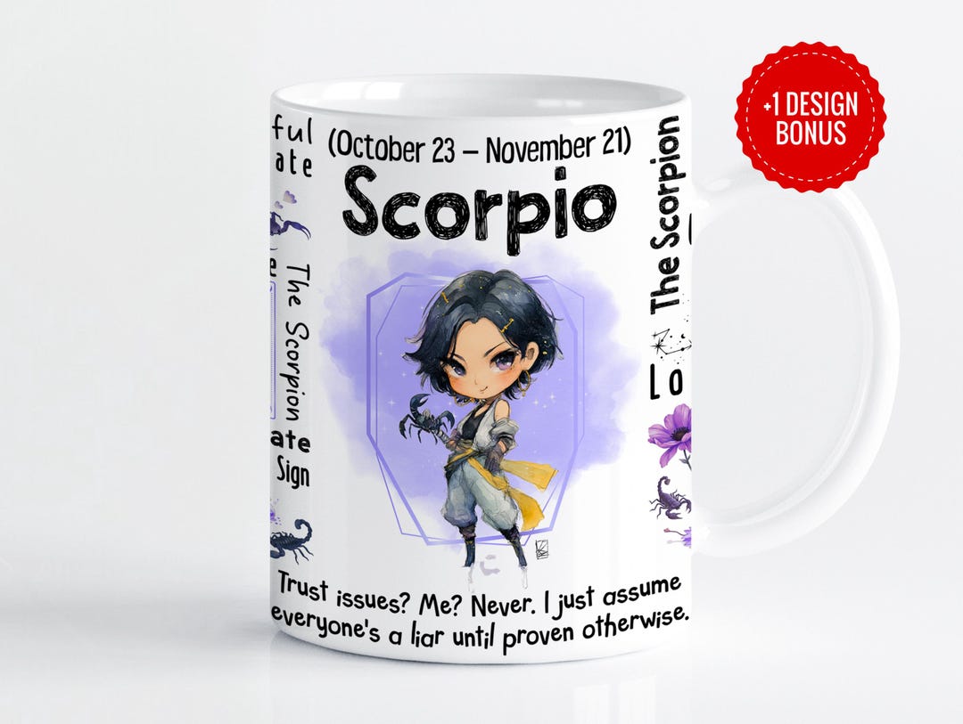 Scorpio Zodiac Mug Design: Mystical Horoscope Art (digital Download) - Etsy