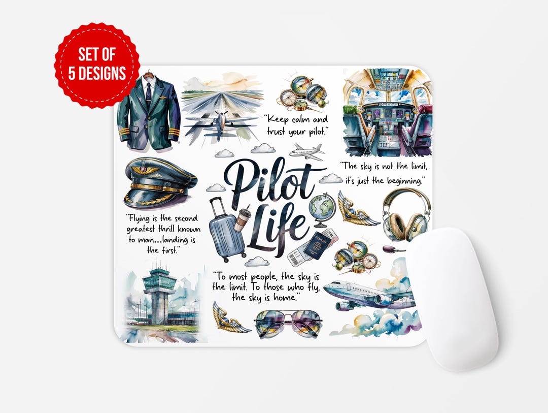Pilot Life Mouse Pad: Watercolor Aviation Design (digital Download) - Etsy