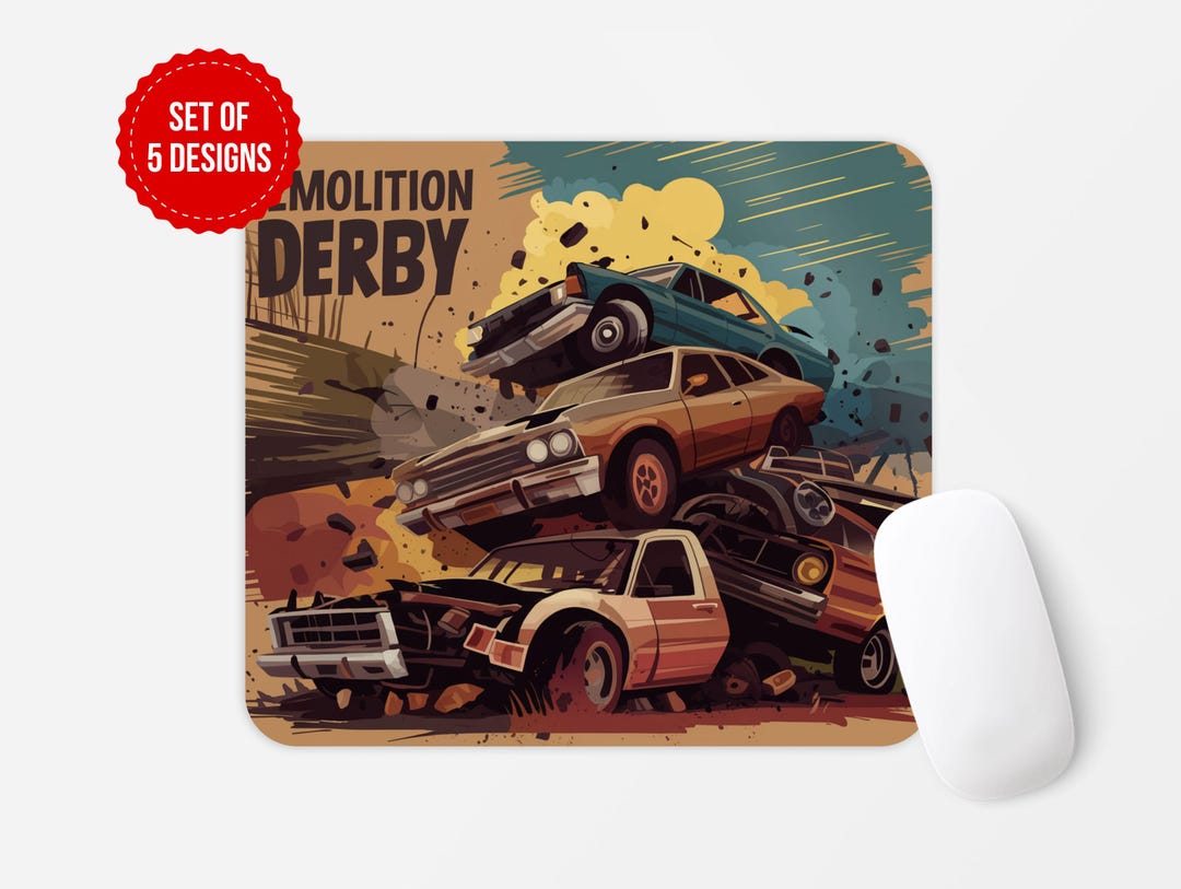 Demolition Derby Life Mouse Pad Design | Watercolor Style & Quotes ...