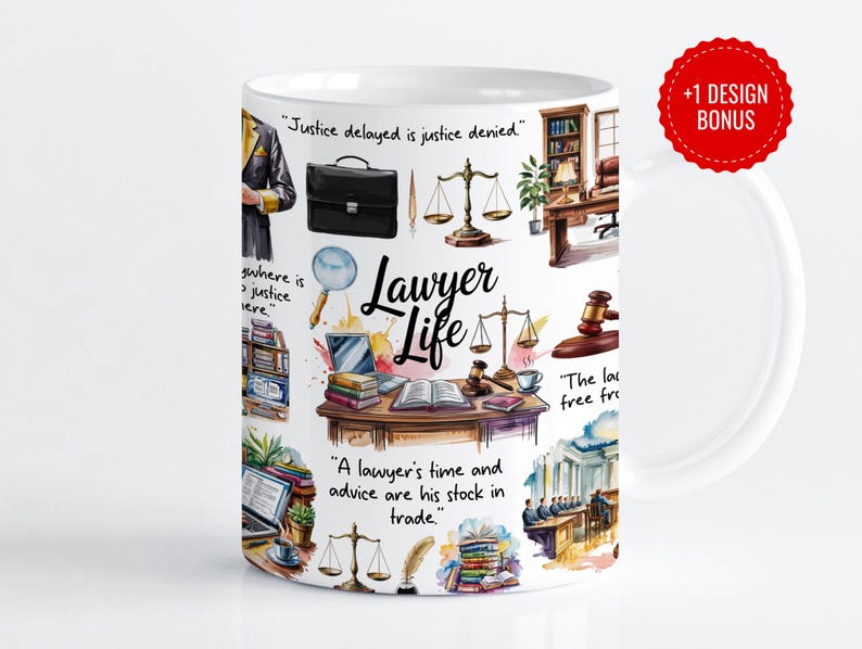 Lawyer Life Mug: Watercolor Legal Design (digital Download) - Etsy