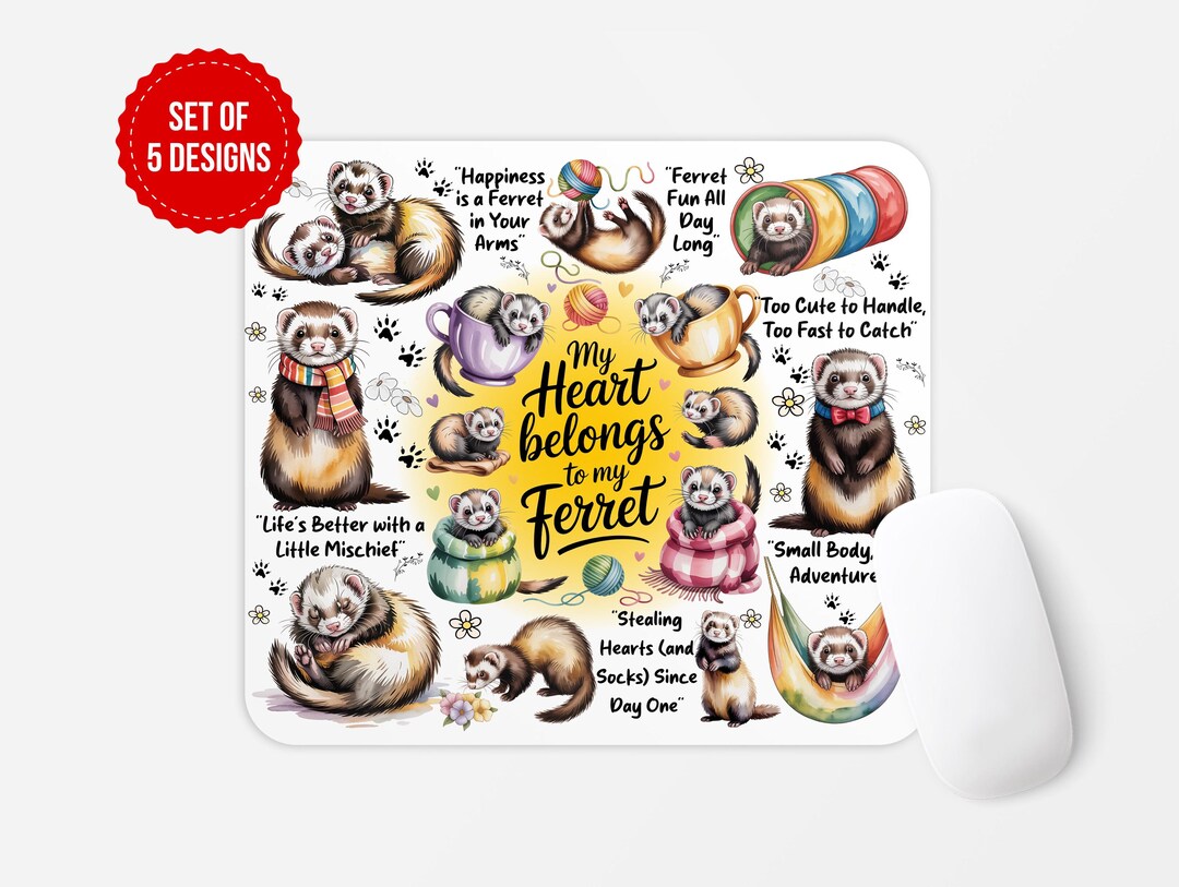 Watercolor Ferret Mouse Pad | Pet Lover Gift (digital Download) - Etsy