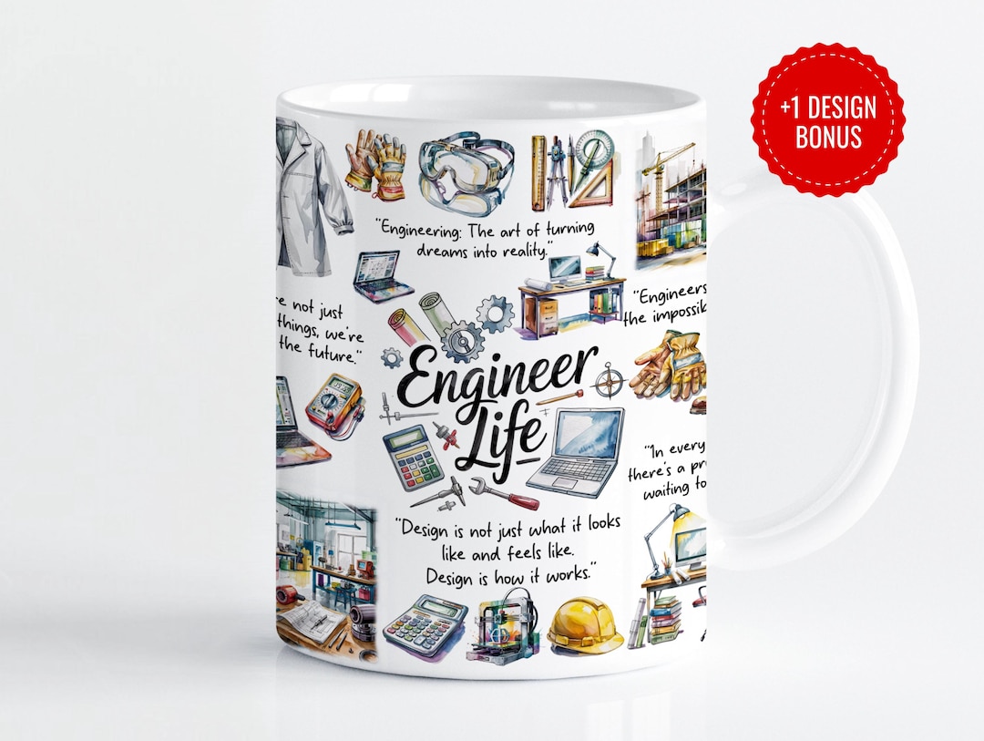 Engineer Life Mug: Watercolor Quote & Tools (digital Download) - Etsy