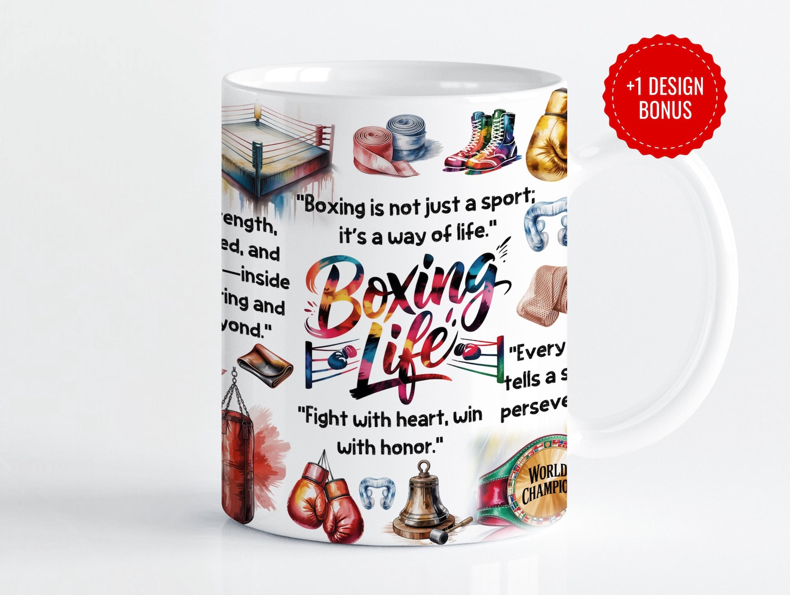 Watercolor Boxing Mug Design: Gym & Sport PNG (digital Download) - Etsy