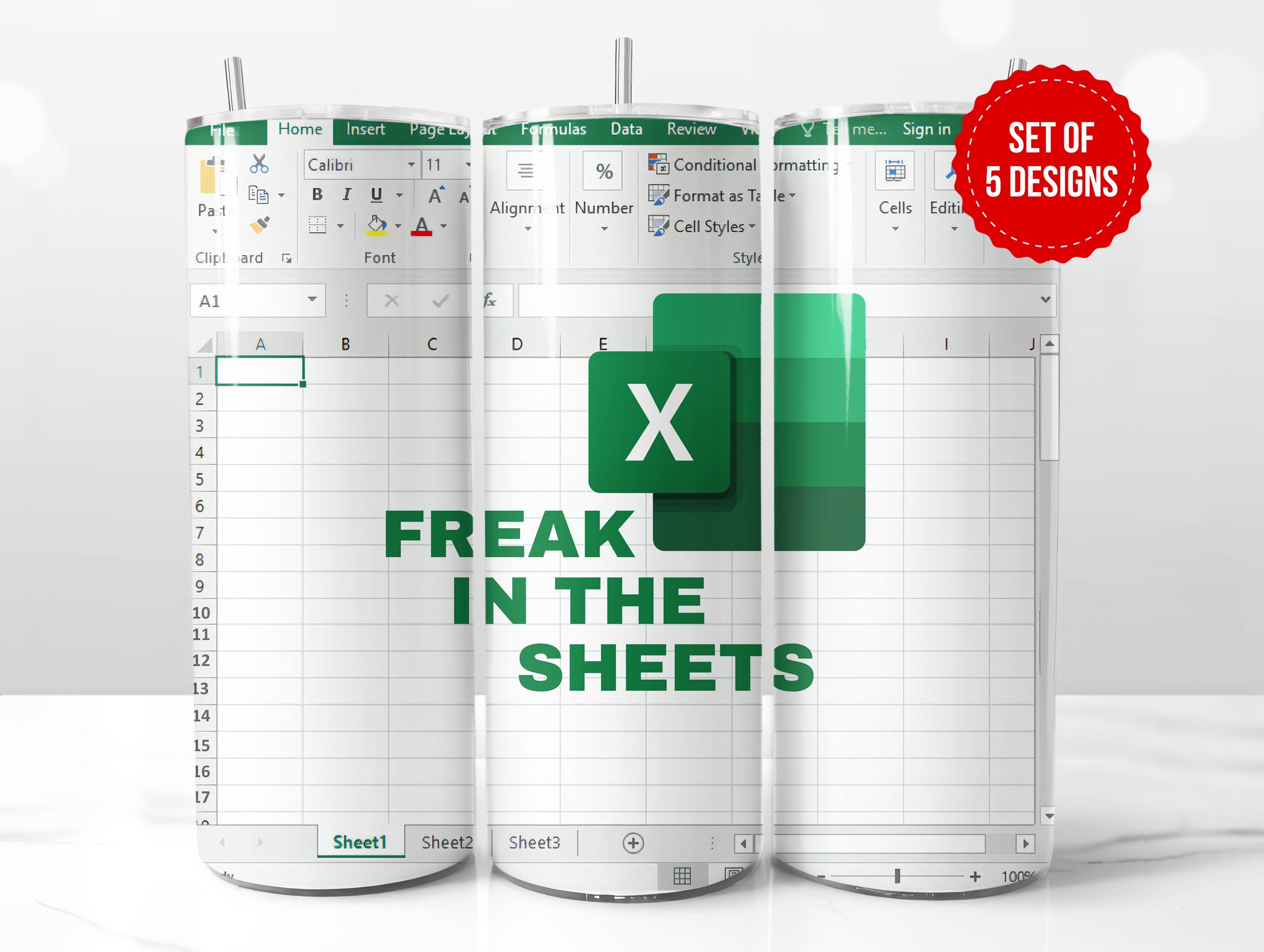 Freak in the Sheets Tumbler Wrap: Funny Excel Lover Gift (digital ...