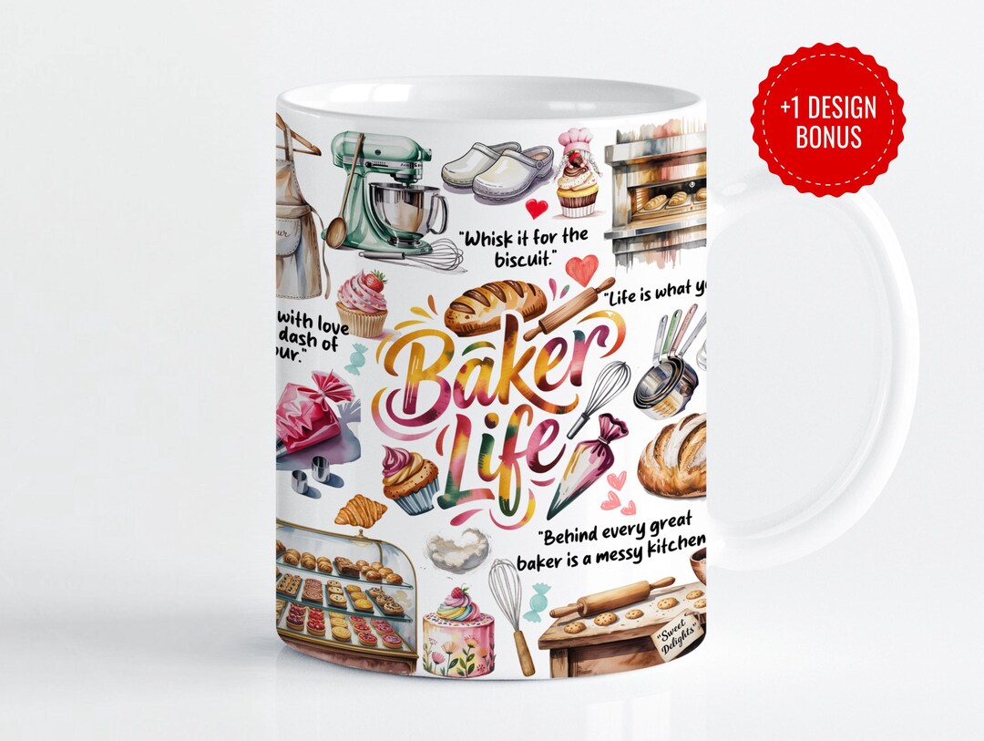 Baker Life Mug Design: Baking Humor, Cupcakes PNG (digital Download) - Etsy