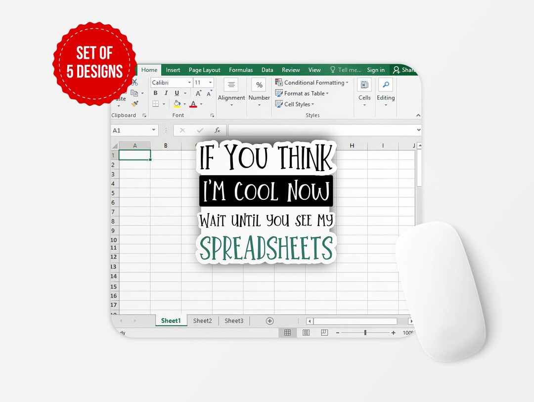 Funny Spreadsheet Mousepad Design: Excel Lover Gift (digital Download ...