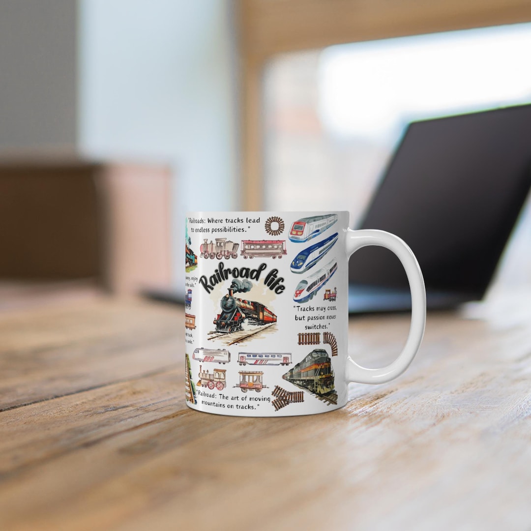Mug 11oz Railroad Life Coffee Cup, Train Enthusiast Gift, Retro ...
