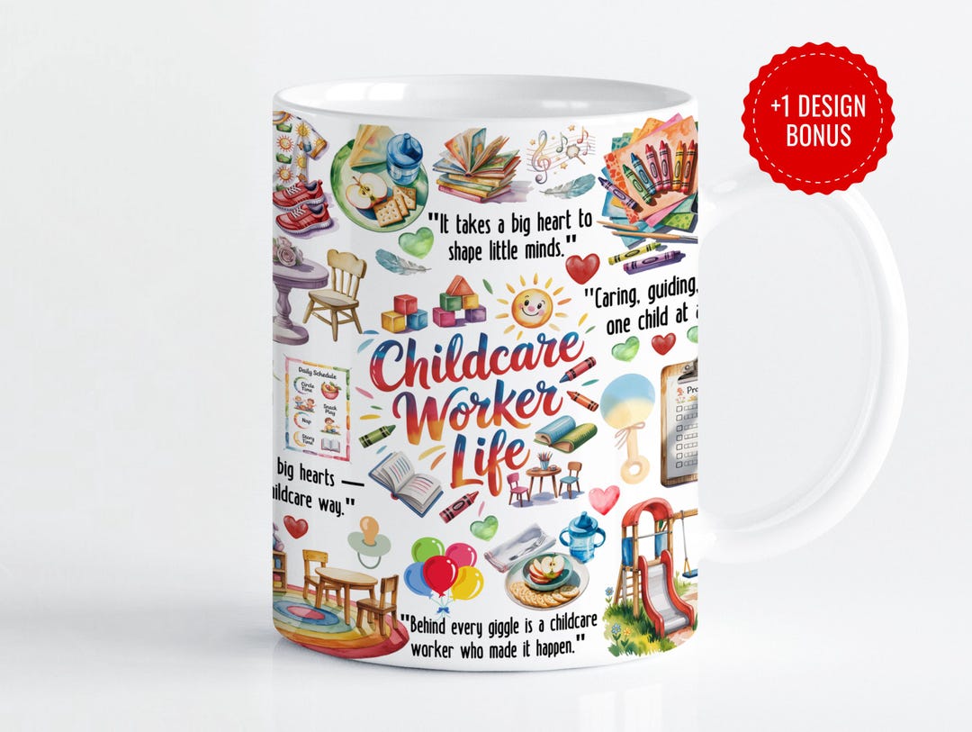 Childcare Worker Life Mug Design: 11oz & 15oz PNG (digital Download ...