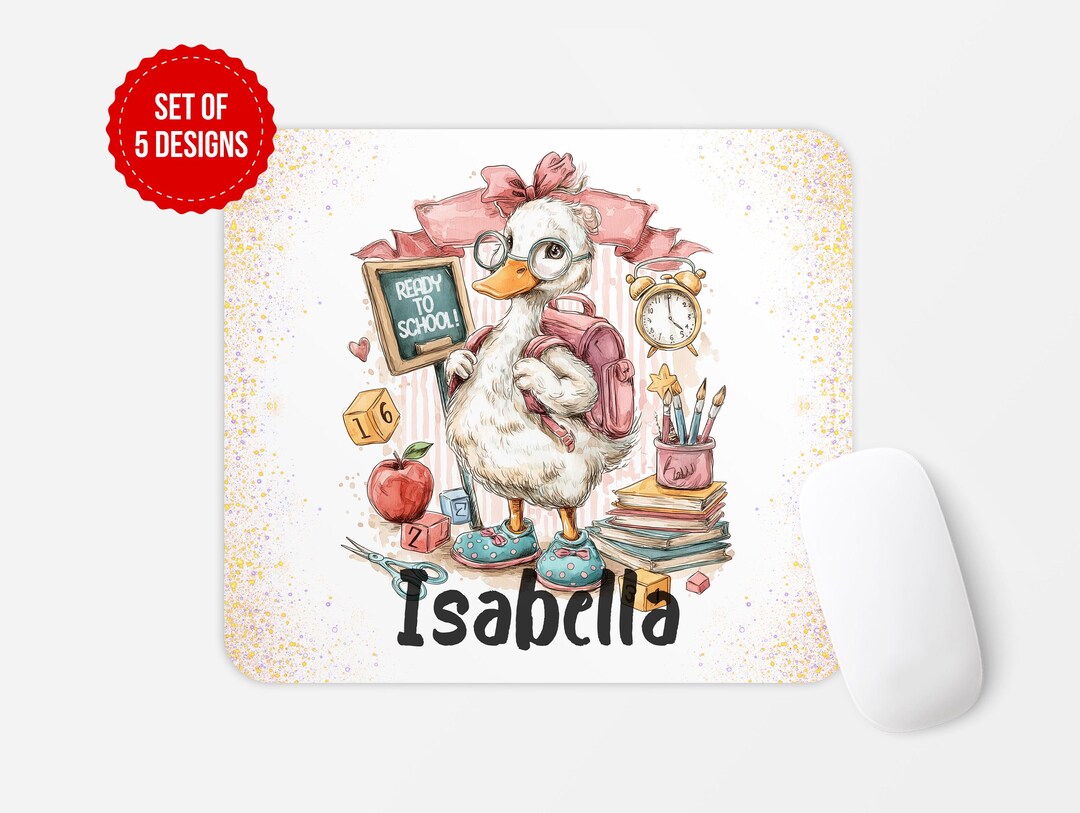 Personalized School Goose Mouse Pad | Back to School Sublimation Design ...