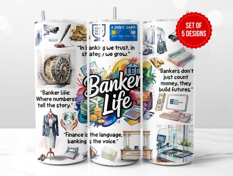 Banker Life Tumbler Design | Finance Quotes 20oz Skinny PNG (digital ...