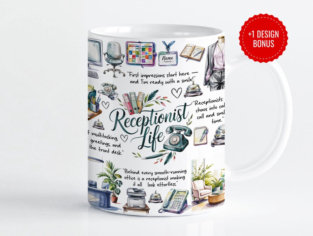 Receptionist Life Watercolor Mug Design (digital Download) - Etsy