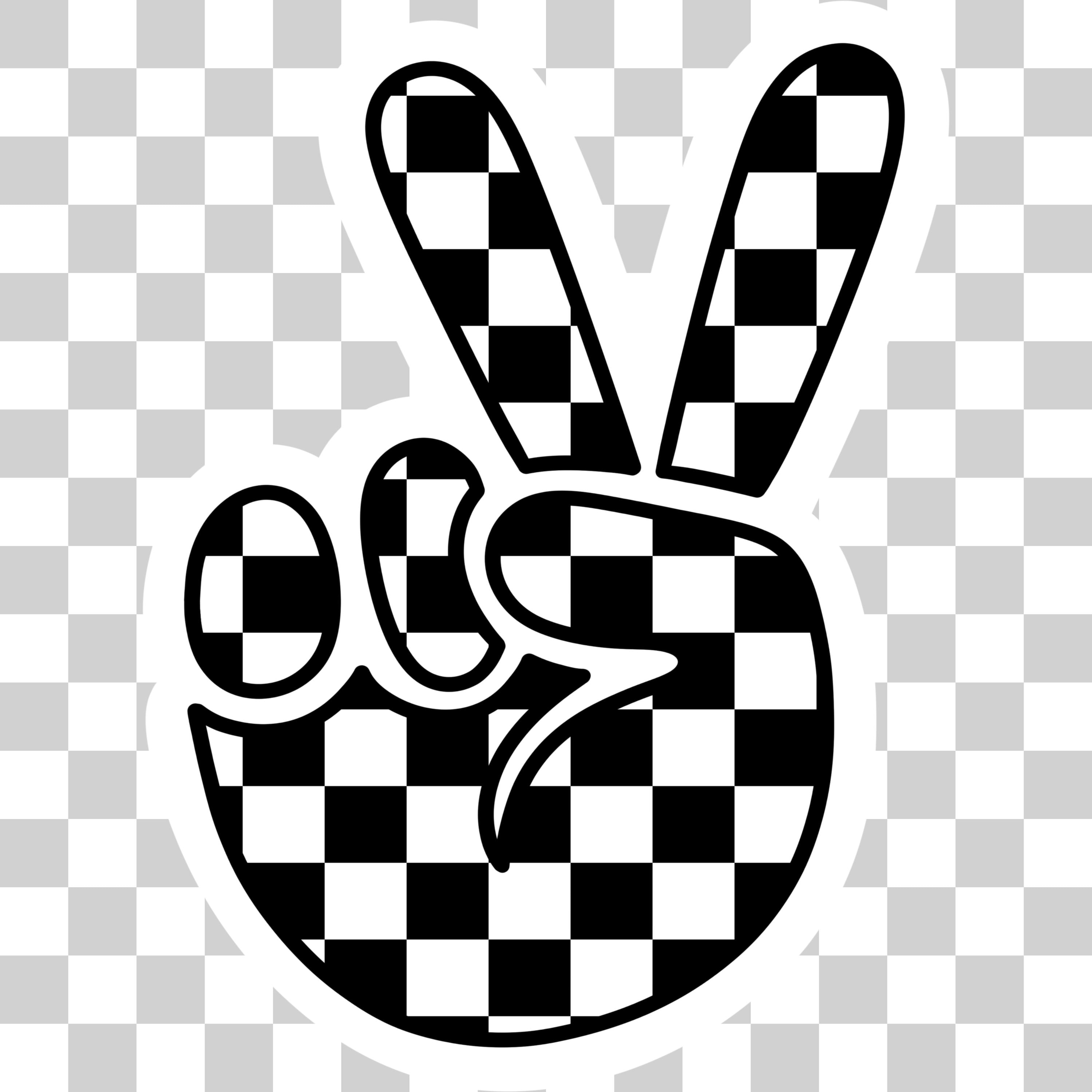 Checkered Peace Sign PNG: Retro Y2K Graphic (digital Download) - Etsy