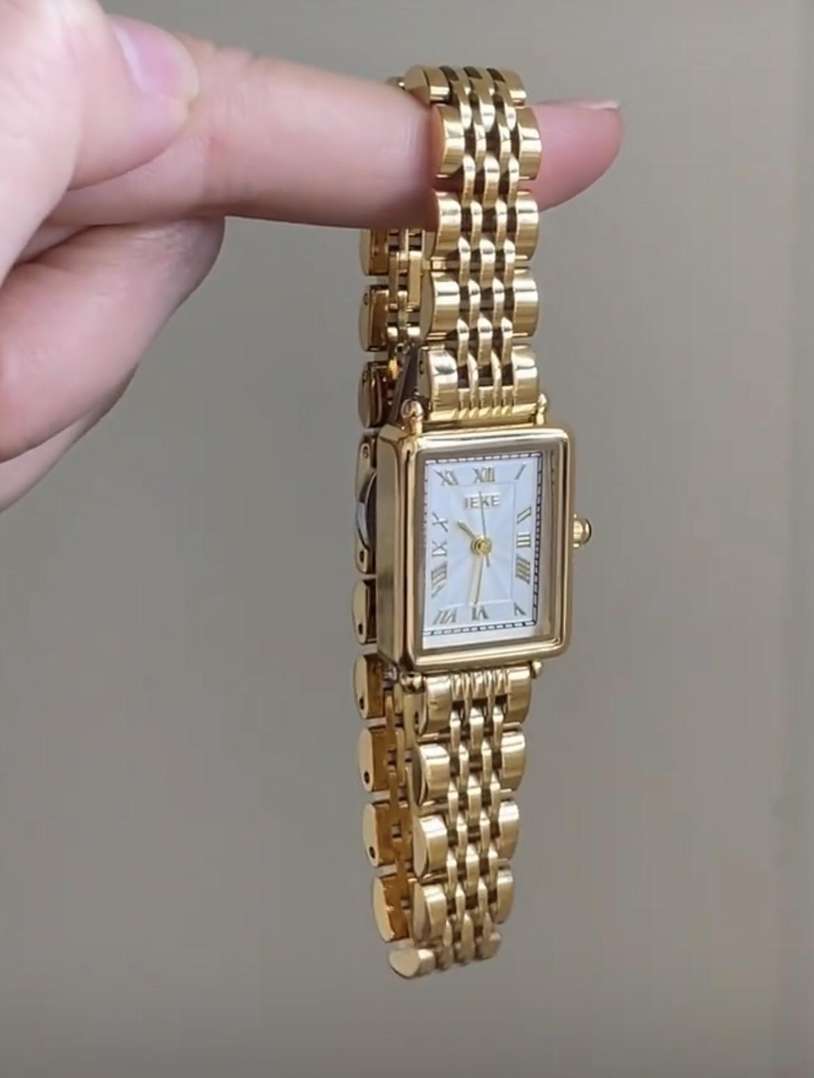 Vintage Roman Scale Golden Bracelet Wristwatch Ladies Elegant High-end ...