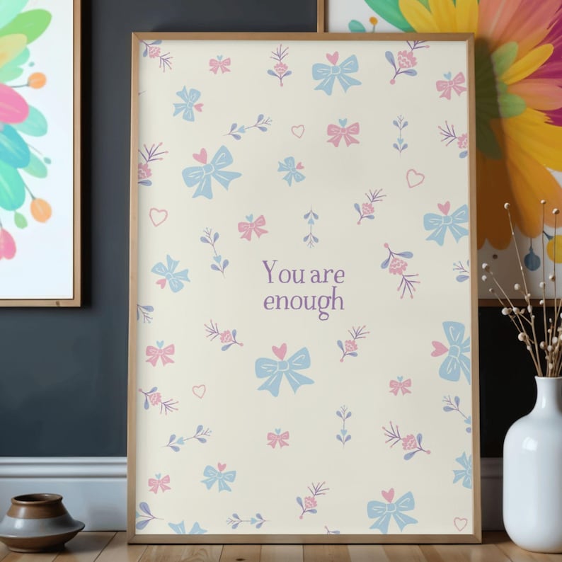 Uplifting Gift for Her | Cutecore Preppy Printable Wall Art | Women ...