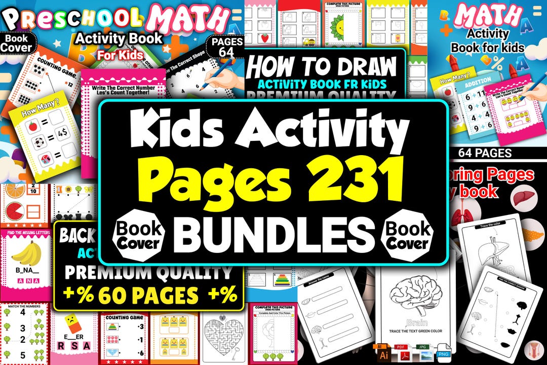 Fun-filled Kids Activity Book: Math, Drawing & Anatomy Coloring for ...