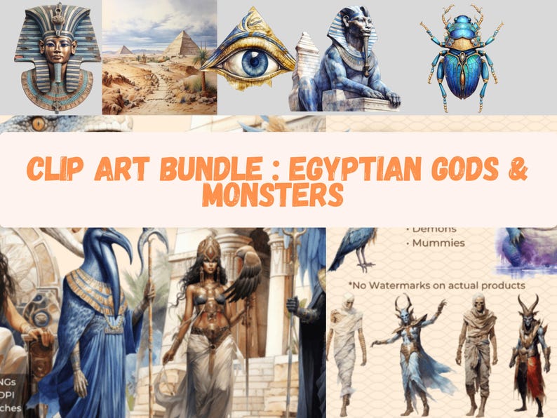 Egyptian Gods & Monsters Clip Art Bundle | Instant Download for Crafts ...