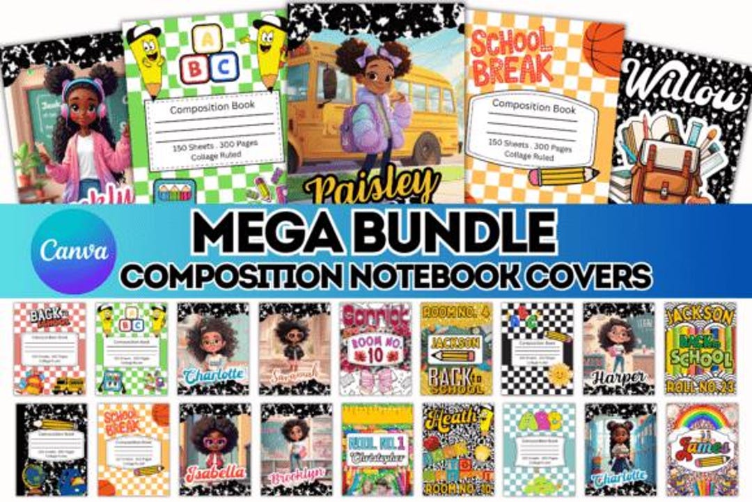 Composition Book Cover Mega Bundle - Etsy
