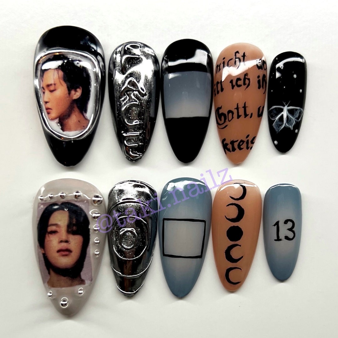 KPOP BTS Jimin Silver Beige and Blue Set Me Free FACE Album Inspired ...