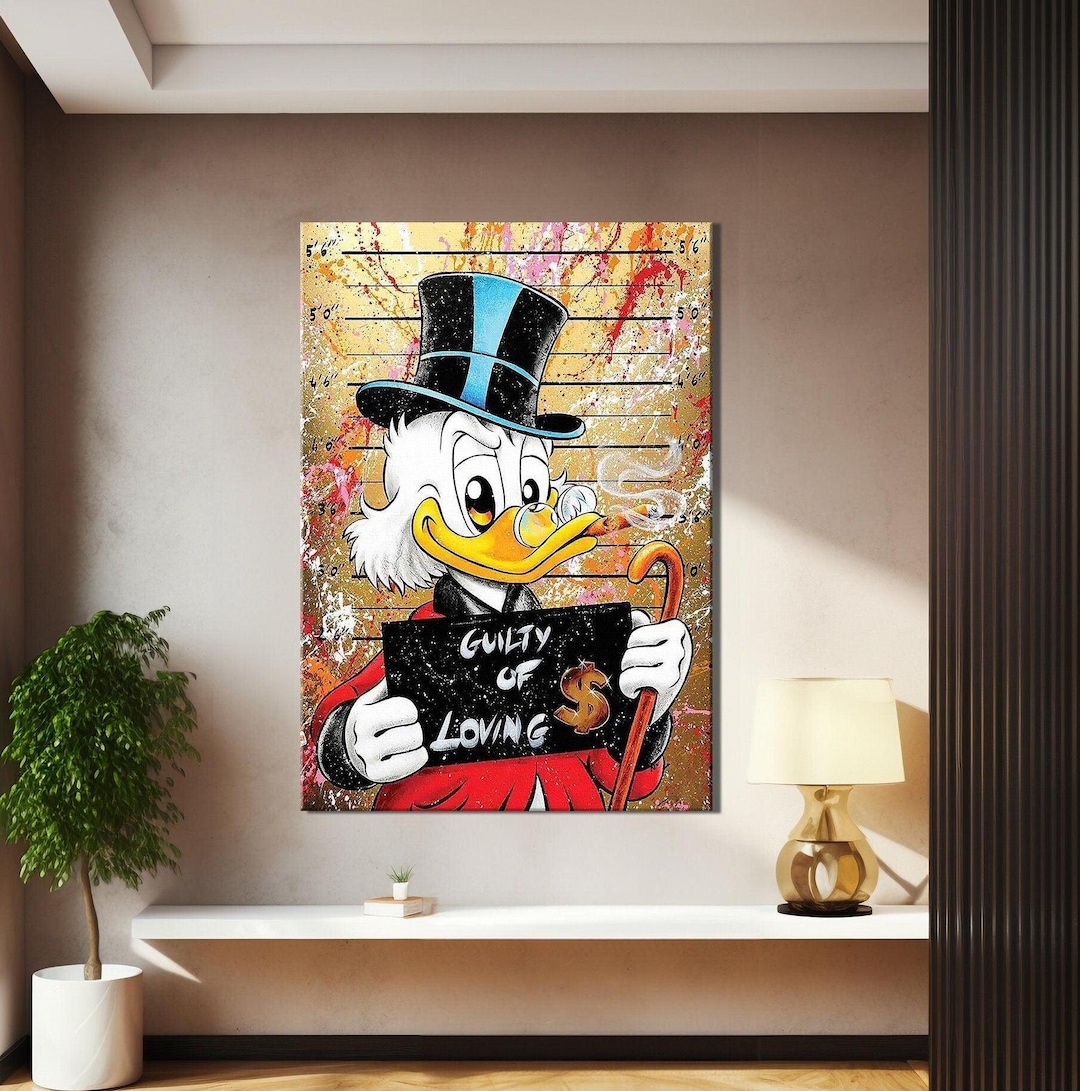 Scrooge Mcduck Pop Art Canvas Wall Art Graffiti Street Art House Decor ...