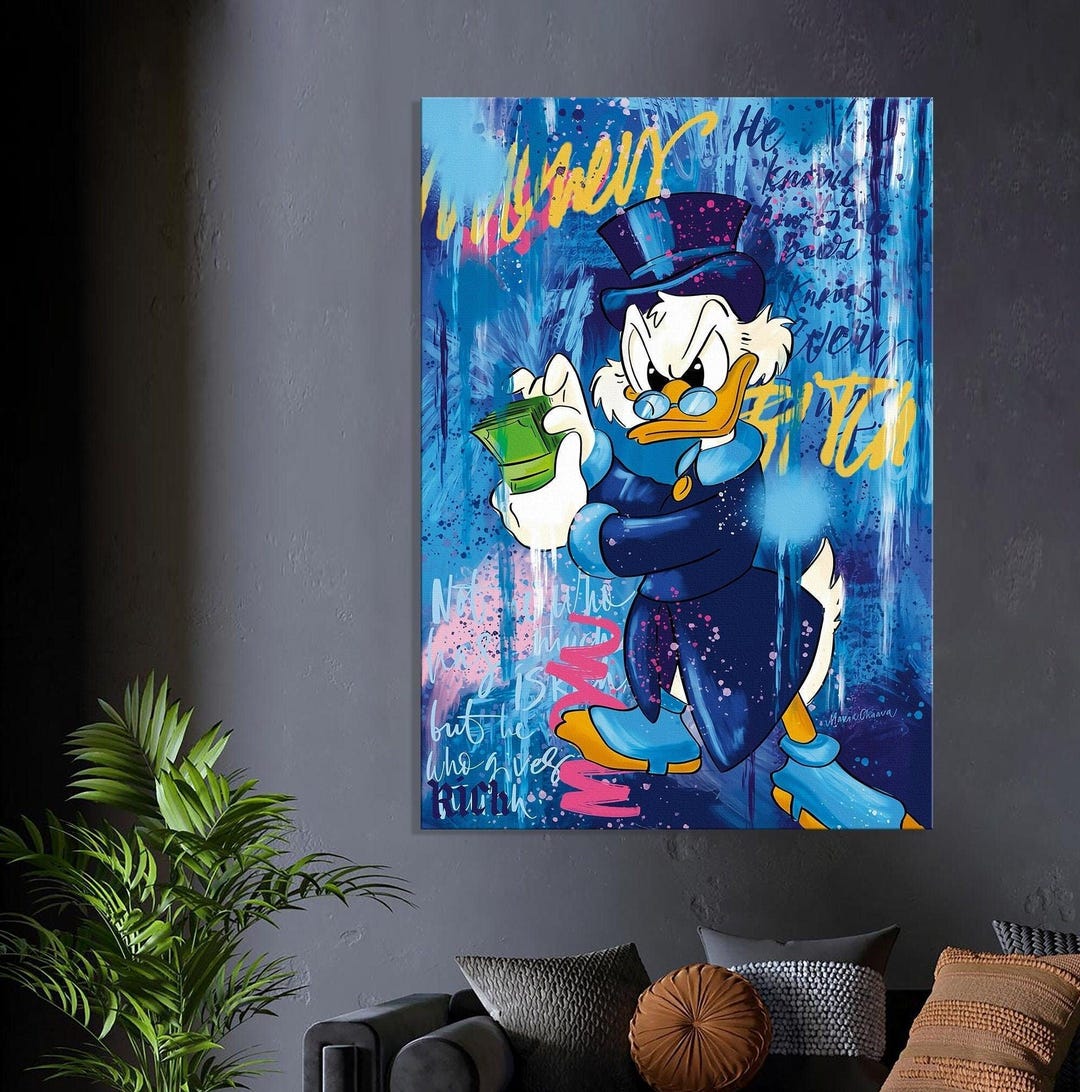Scrooge Mcduck Pop Art Canvas Wall Art Graffiti Street Art House Decor ...