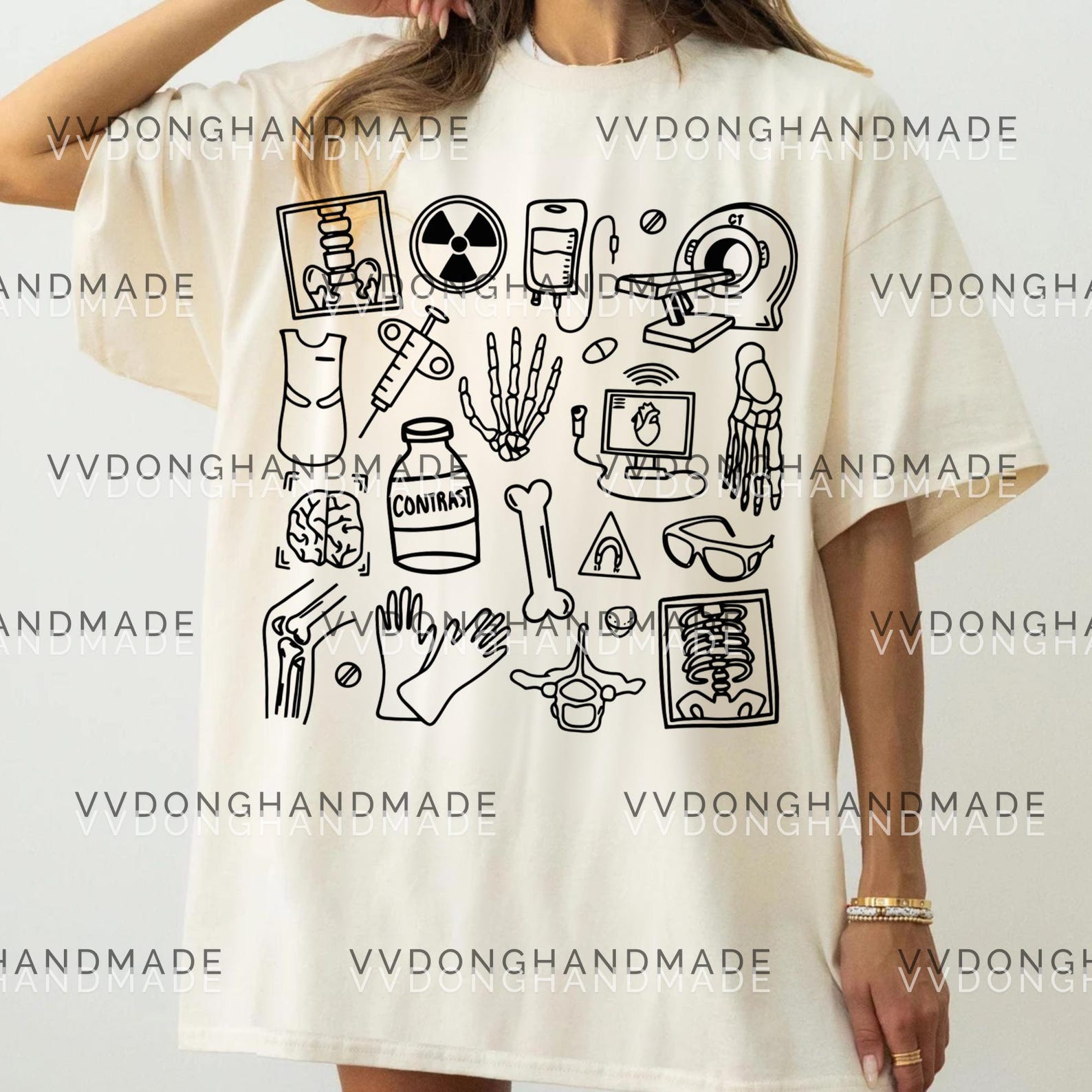 Radiology Doodles PNG Art File, Rad Tech PNG Design, Radiology Skeleton ...