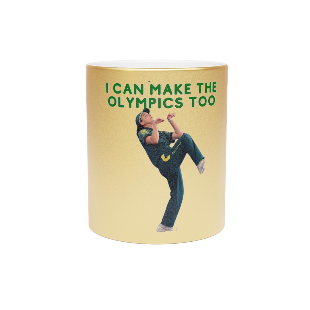 Raygun Olympics Brake Dancer Meme Funny Unisex Metallic Mug silvergold ...