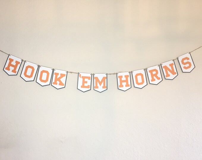 Hook 'em Horns/banner/texas/university of Texas/longhorns - Etsy