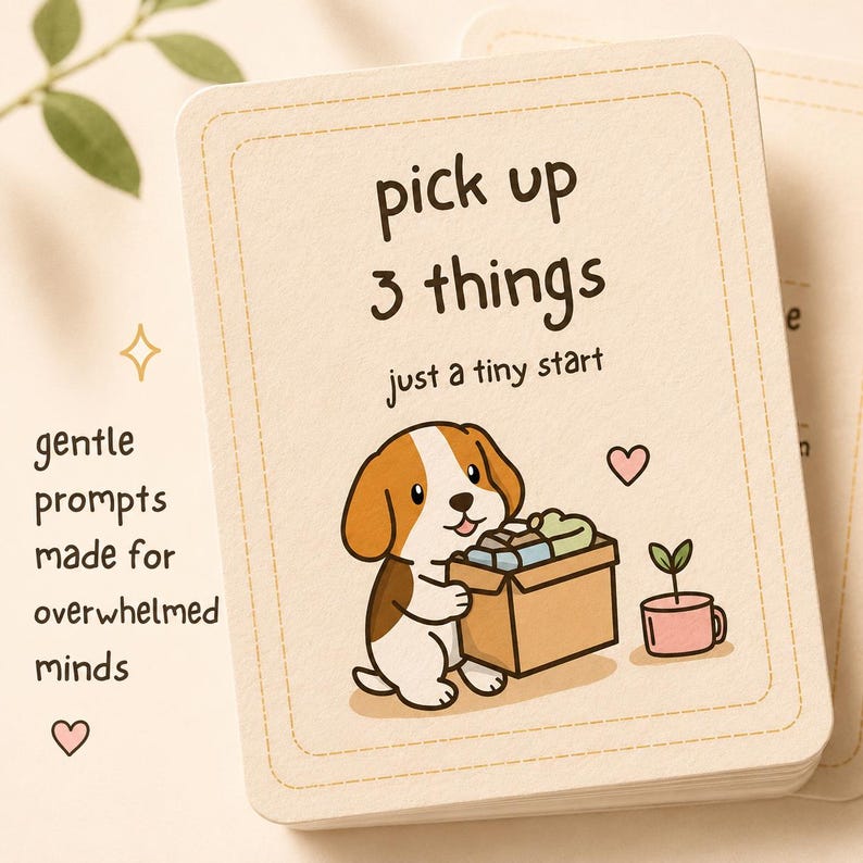 ADHD Cleaning Cards – Gentle Motivation, Executive Dysfunction Support ...