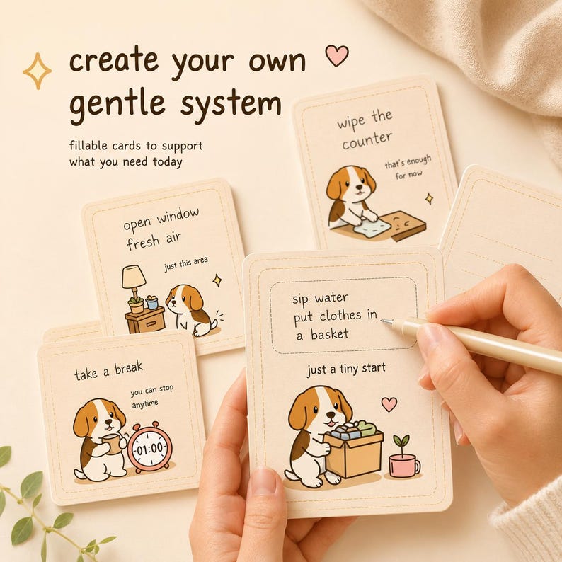 ADHD Cleaning Cards – Gentle Motivation, Executive Dysfunction Support ...