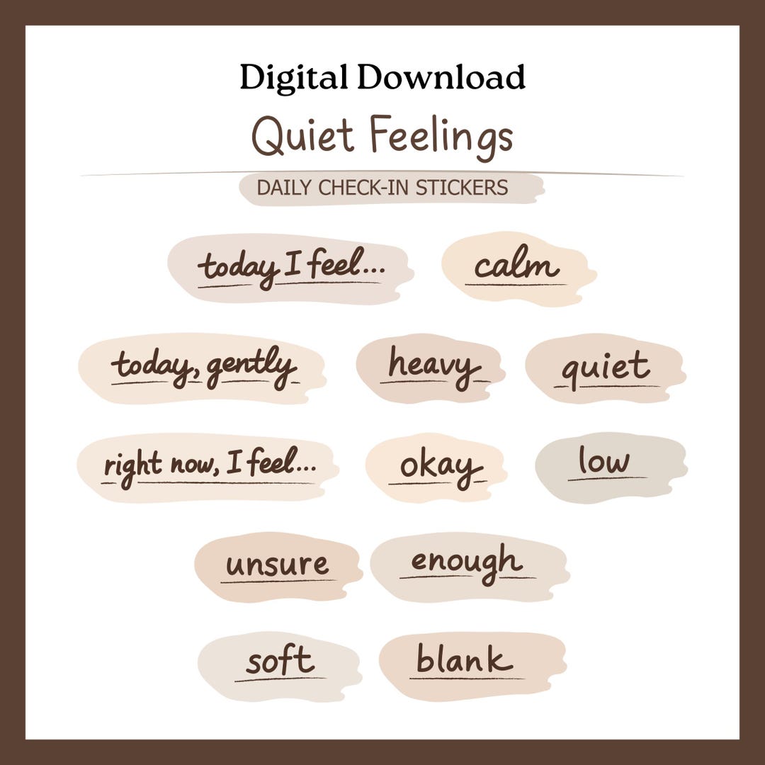 Quiet Feelings – Daily Check-in Planner Stickers – Gentle Mood & Energy ...