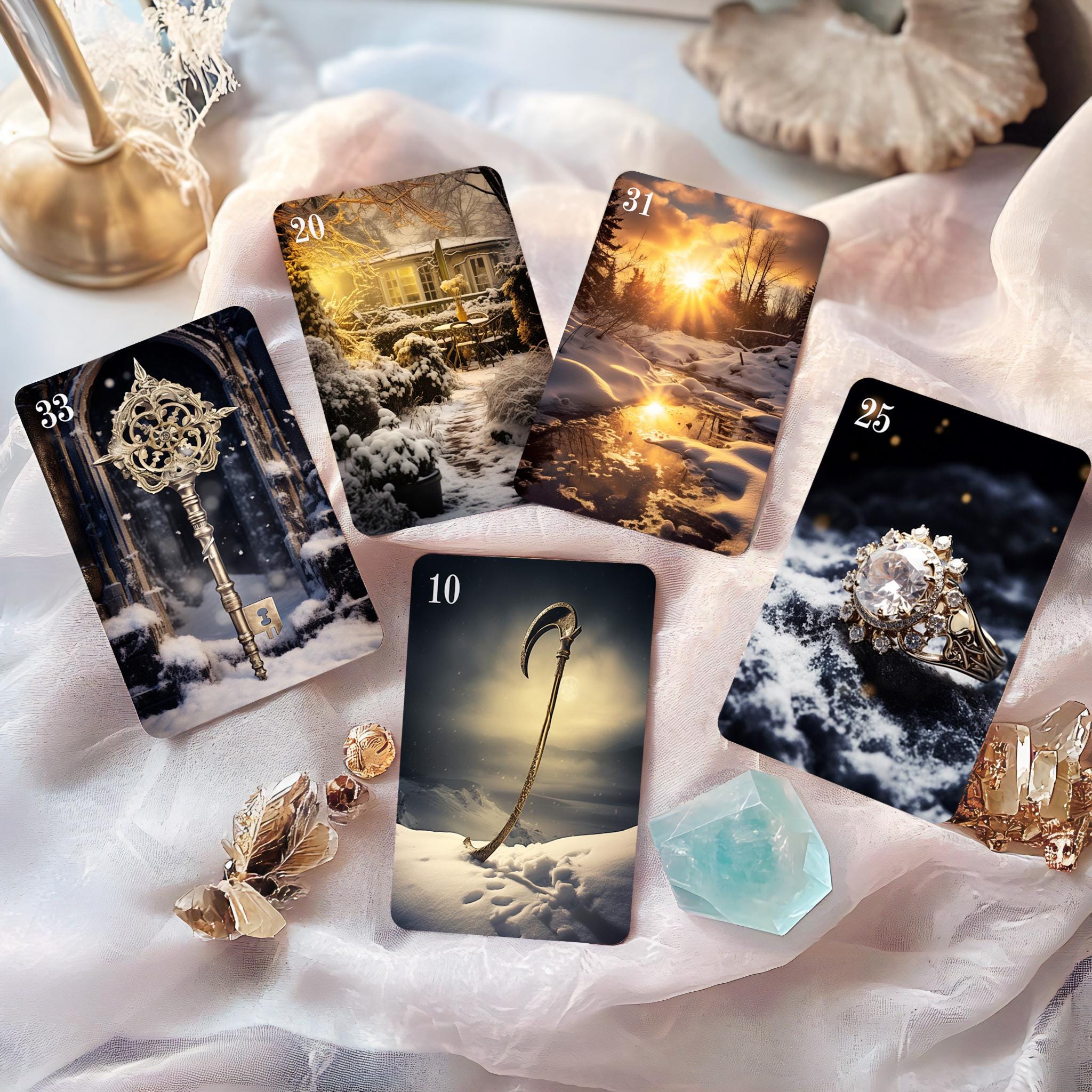 Winter Lenormand Cards, Lenormand Deck, Oracle Cards, Oracle Deck ...