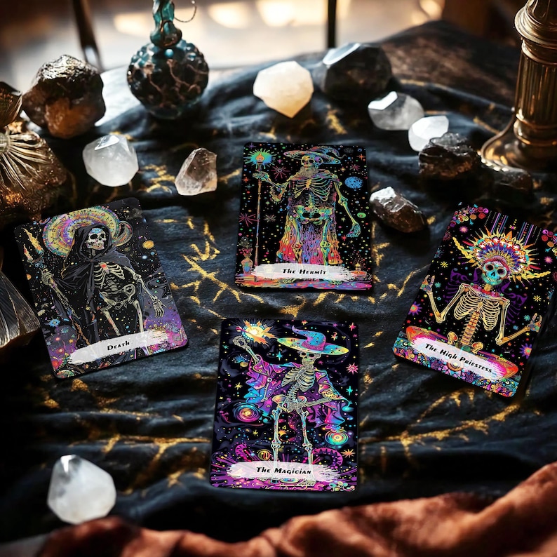 Tarot Deck, Skeleton Cards With Guidebook, Indie Unique Oracle Deck ...