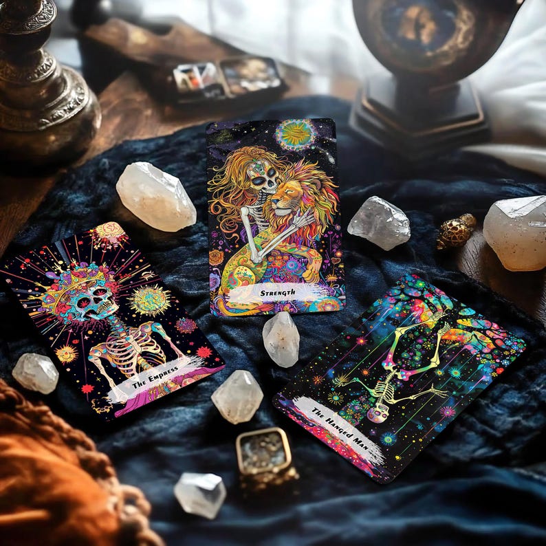 Tarot Deck, Skeleton Cards With Guidebook, Indie Unique Oracle Deck ...