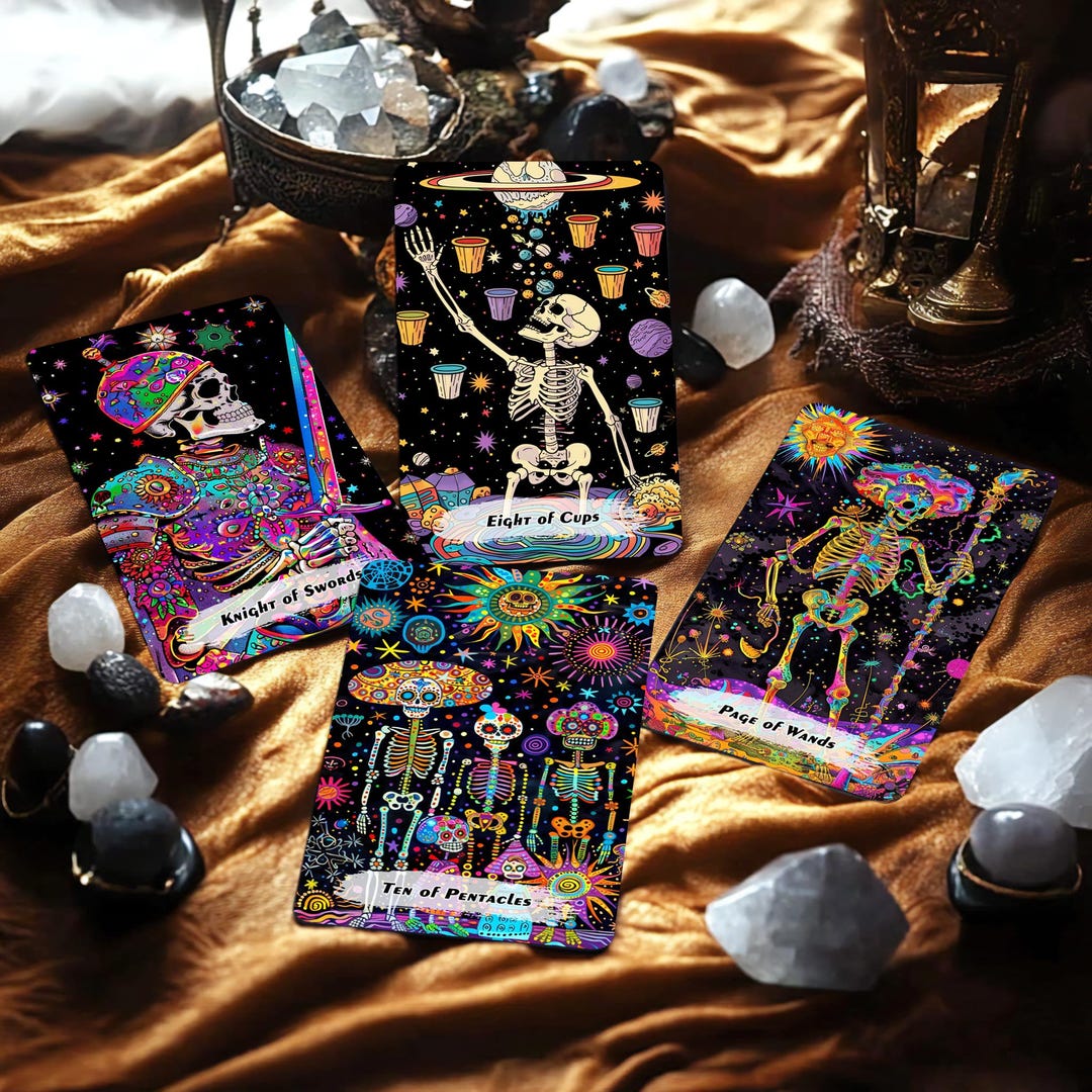 Tarot Deck, Skeleton Cards With Guidebook, Indie Unique Oracle Deck ...