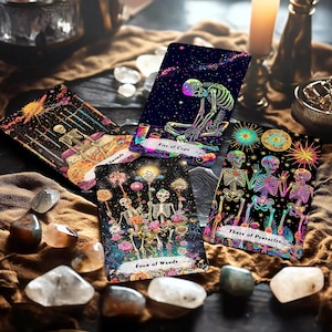 Tarot Deck, Skeleton Cards With Guidebook, Indie Unique Oracle Deck ...