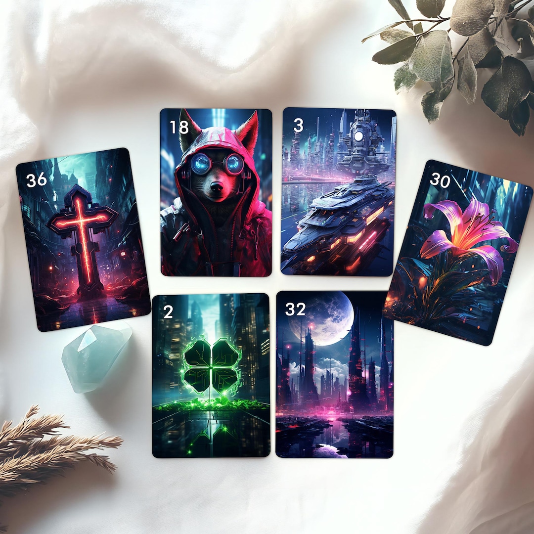 Cyberpunk Lenormand Card Deck, Oracle Deck, Tarot Deck, Lenormand Cards ...