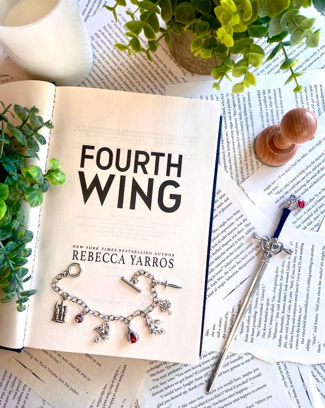 Fourth Wing Inspired Charm Bracelet: Booktok Jewelry, Threshing - Etsy