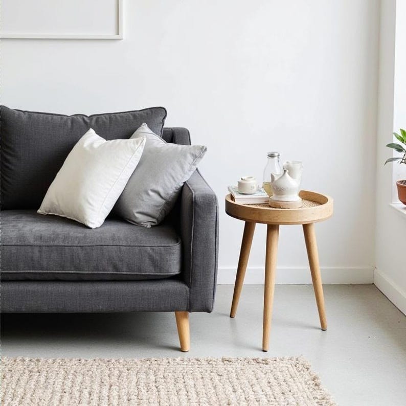 Handcrafted Mango Wood Side Table: Embossed Brass Pattern - Etsy UK