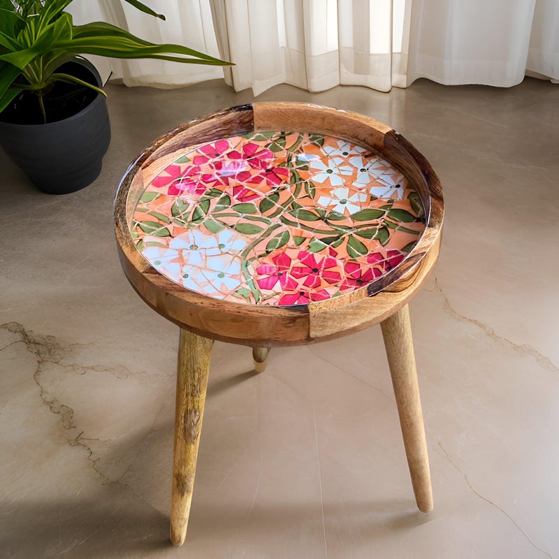 Mosaic Accent Side Tables - Etsy
